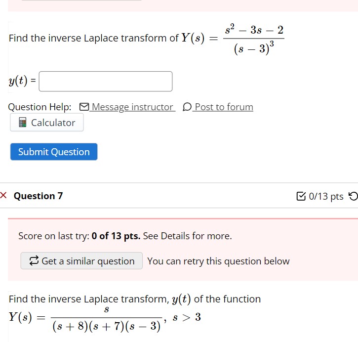 Solved Find the inverse Laplace transform of | Chegg.com