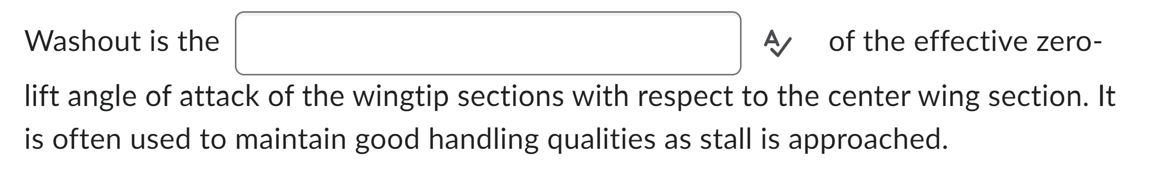 Solved Washout is the A of the effective zero- lift angle of | Chegg.com