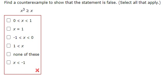 Solved Find a counterexample to show that the statement is | Chegg.com