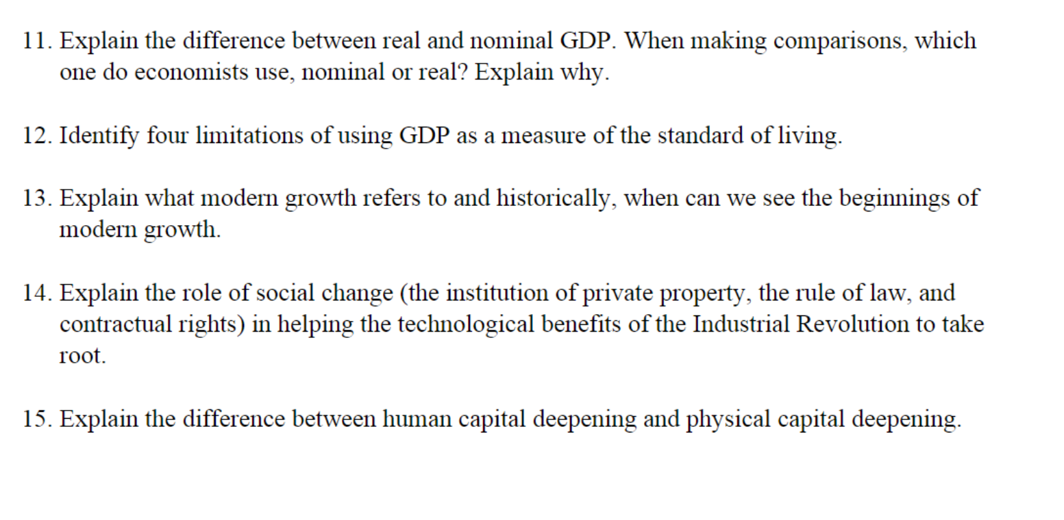 Solved 11. Explain the difference between real and nominal | Chegg.com