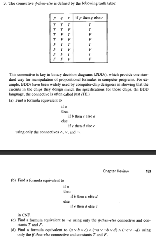 Solved 3. The connective if-then-else is defined by the | Chegg.com