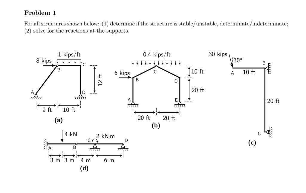Solved For all structures shown below: (1) determine if the | Chegg.com
