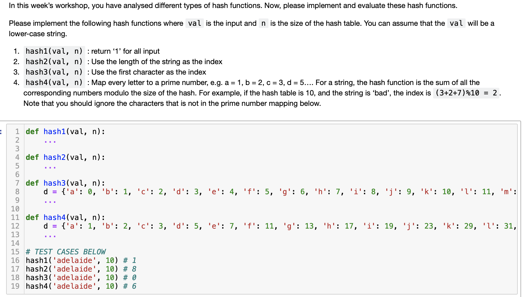 Solved In this week's workshop, you have analysed different | Chegg.com
