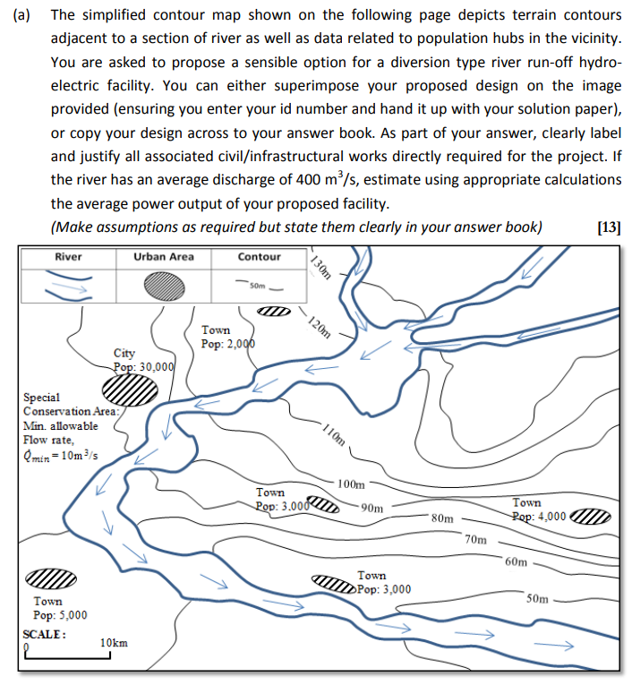 (a) The simplified contour map shown on the following | Chegg.com