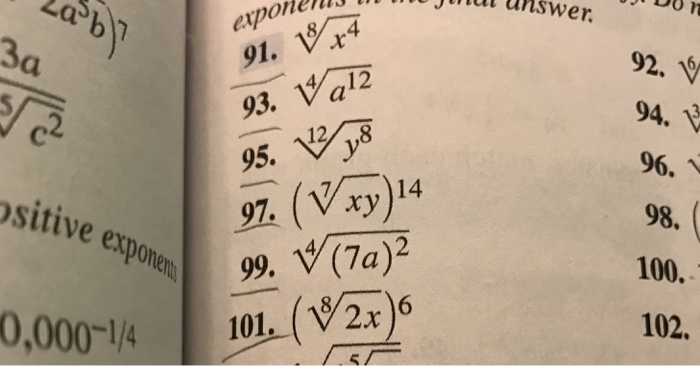 Solved ^8 Squareroot x^4^4 Squareroot a^12^12 Squareroot y^8 | Chegg.com
