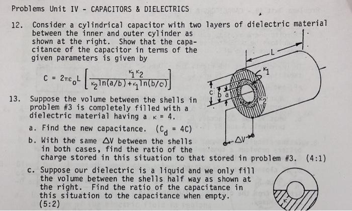 Solved Problems Unit IV CAPACITORS&DIELECTRICS 12. Consider | Chegg.com