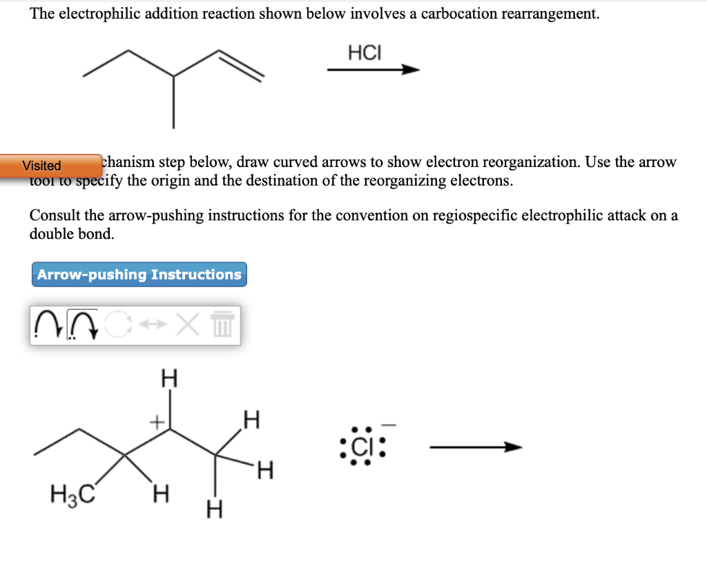 Solved The electrophilic addition reaction shown below | Chegg.com