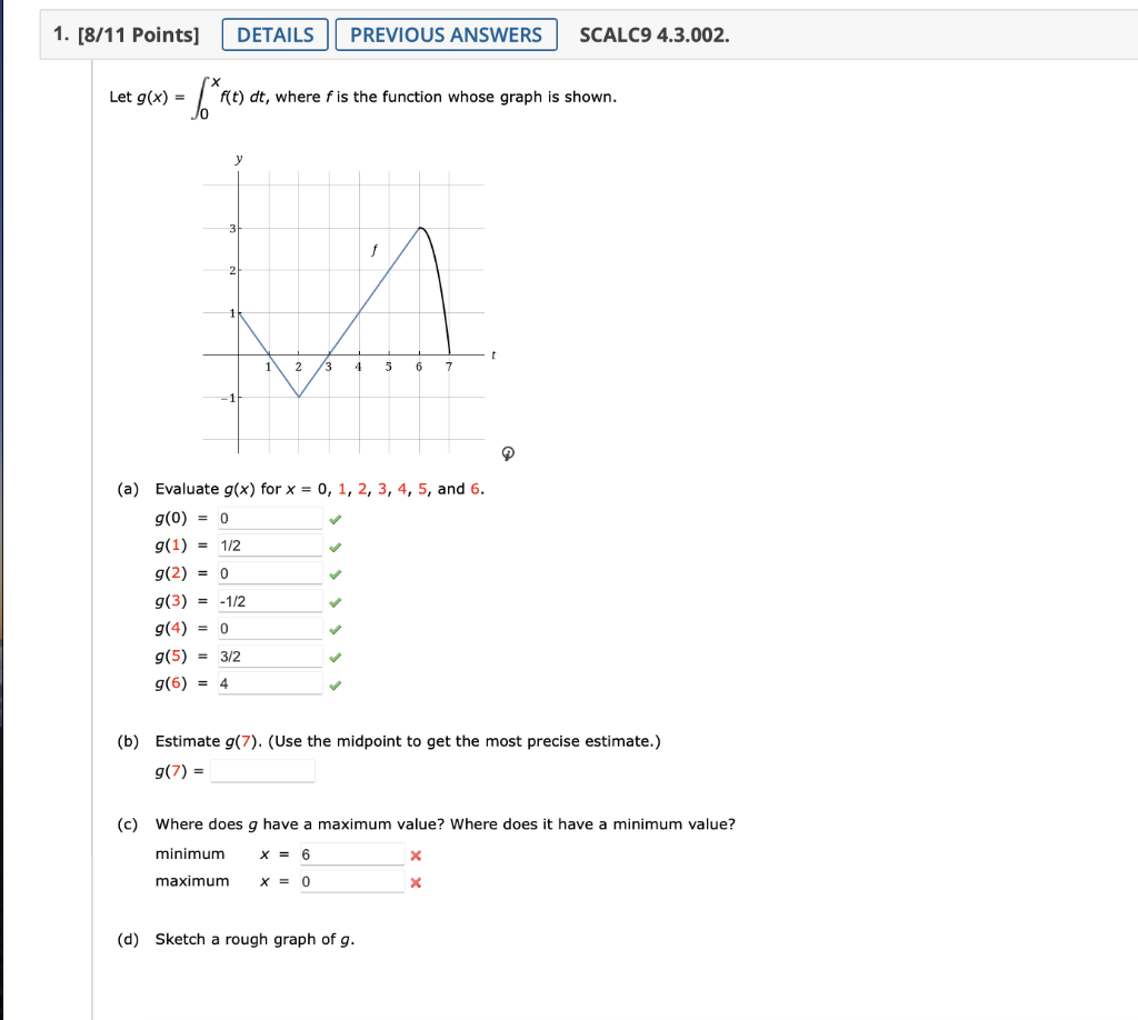Solved 1. [8/11 Points) DETAILS PREVIOUS ANSWERS SCALC9 | Chegg.com