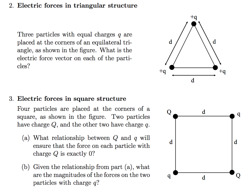 Solved 2. Electric forces in triangular structure Three | Chegg.com