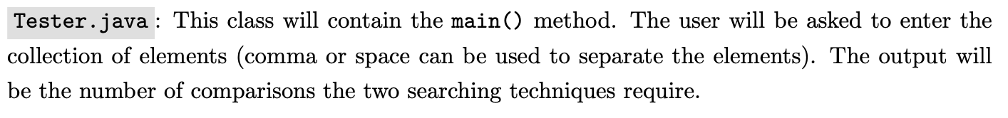 Solved I need help making the tester class. Below is my code | Chegg.com