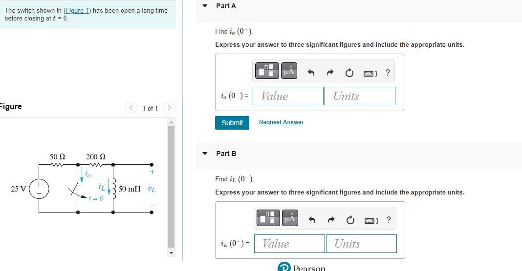 Solved The switch shown in (Figure 1) has been open a long | Chegg.com
