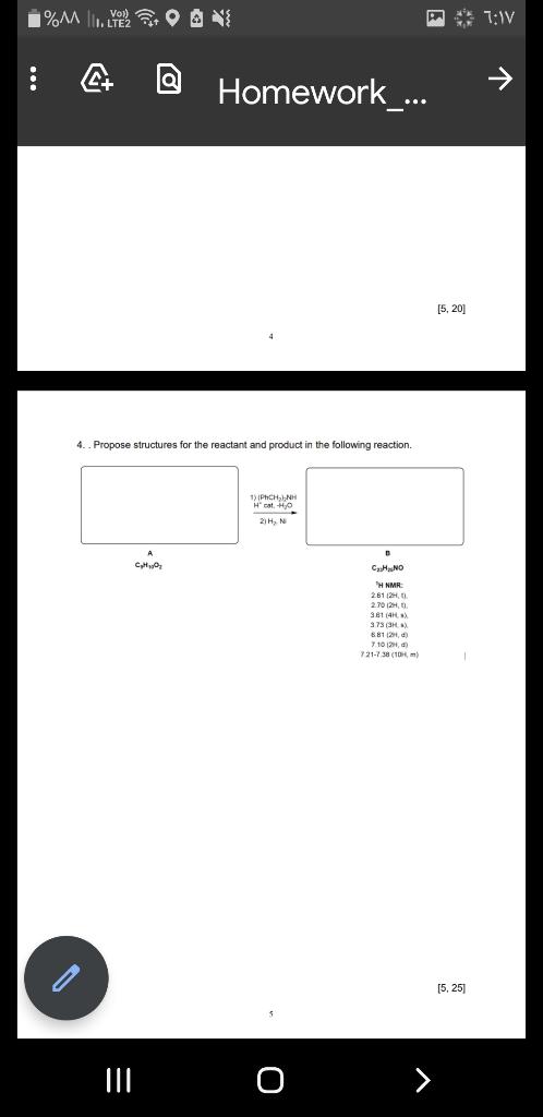 Solved 4. . Propose structures for the reactant and product | Chegg.com