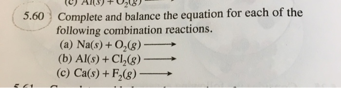 Solved Complete and balance the equation for each of the | Chegg.com