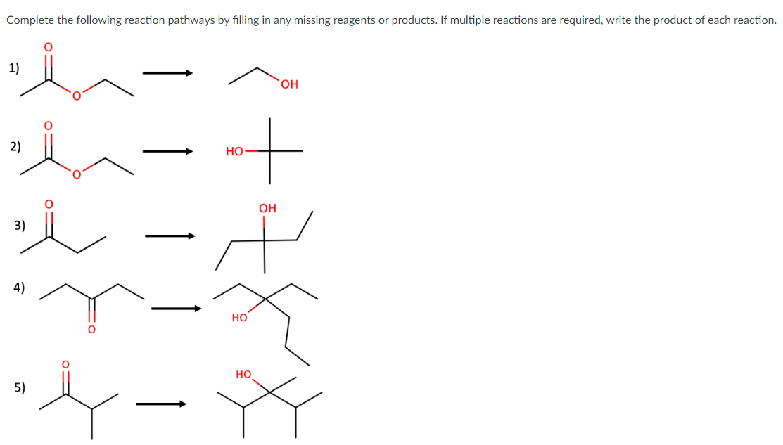 Solved Complete the following reaction pathways by filling | Chegg.com