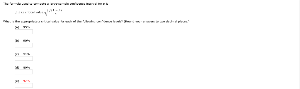 Solved The formula used to compute a large-sample confidence | Chegg.com