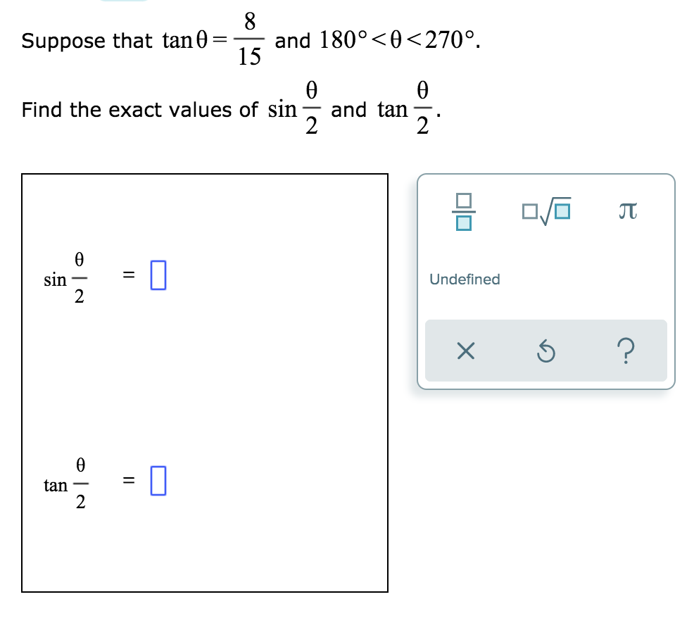 Solved 8 Suppose that tan - and 180° | Chegg.com