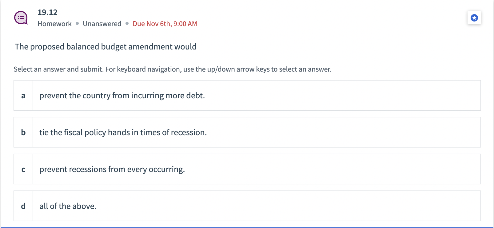 Solved 19.12Homework - ﻿Unanswered * ﻿Due Nov 6th, 9:00 | Chegg.com