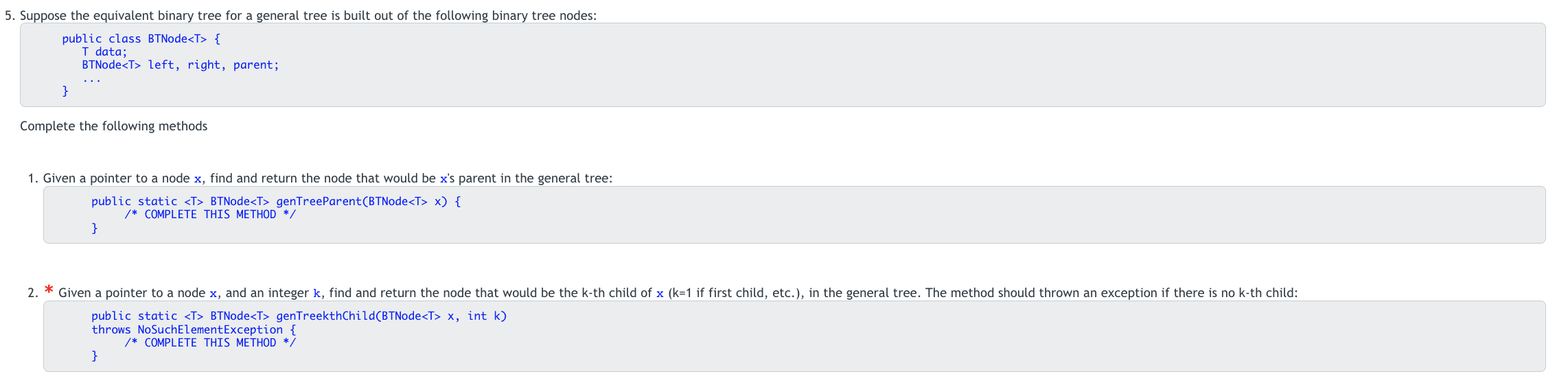 Solved 5. Suppose the equivalent binary tree for a general | Chegg.com