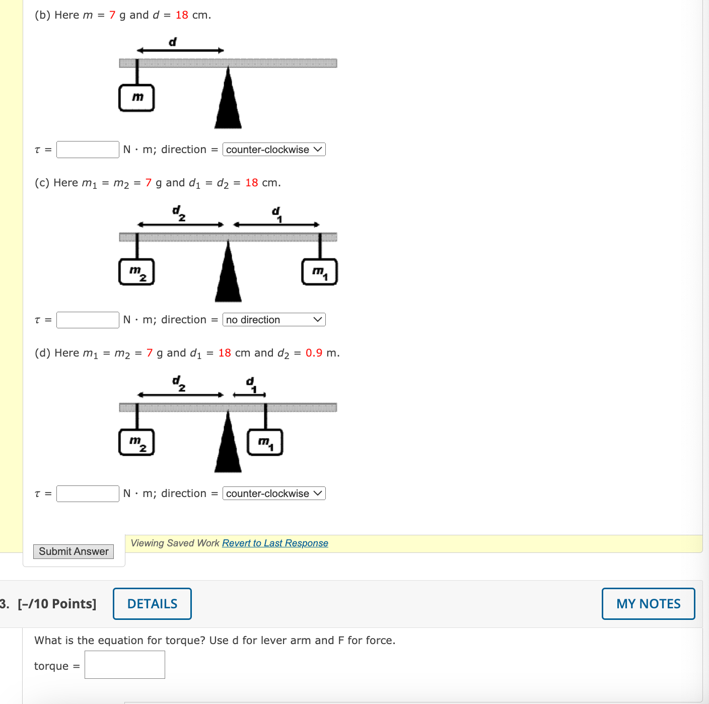 Solved clockwise torques are positive counter-clockwise | Chegg.com