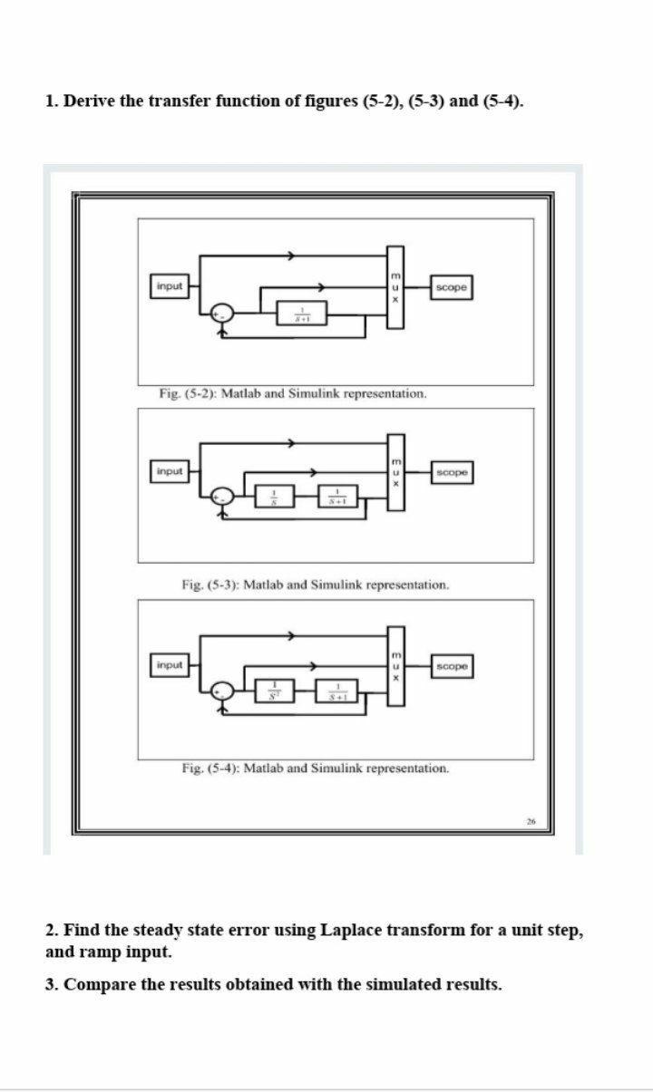 1. Derive the transfer function of figures (5-2), | Chegg.com