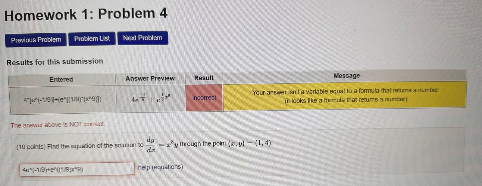 Solved Homework 1: Problem 4Results for this submissionThe | Chegg.com