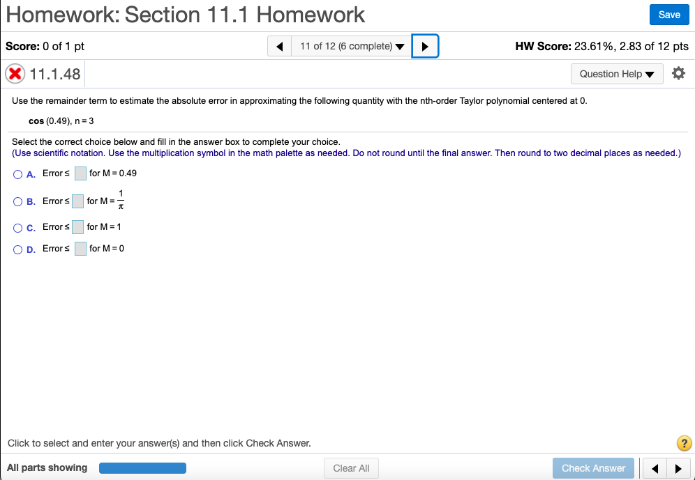 Solved Homework Section 11 1 Homework Save Score 0 Of 1 Pt