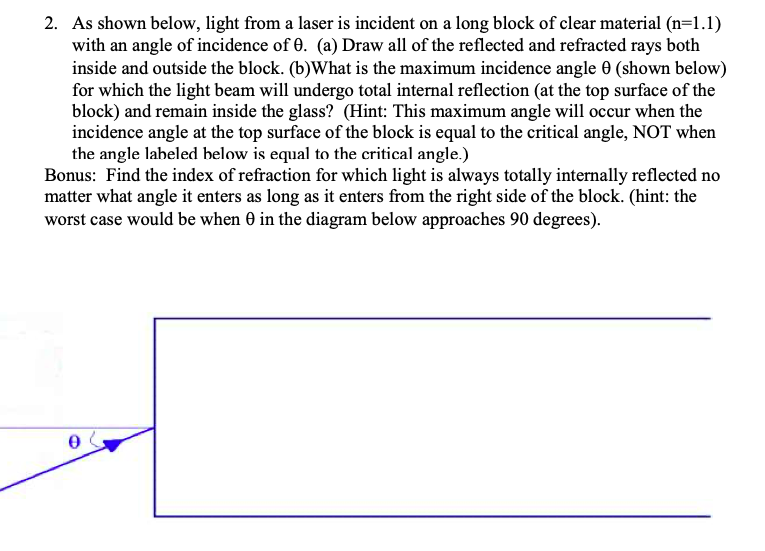 Solved = nb sino crit n na P= IV =1?R V = IR R 2L 2 n sin(@) | Chegg.com