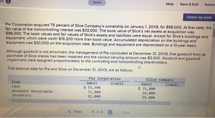 Solved Saved Help Save& Exit Submi Check my work Corporation | Chegg.com
