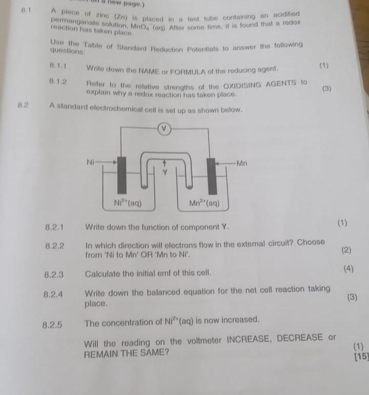 Solved 8.1 A piece of zirie (2n) is placed in a test tube | Chegg.com