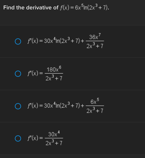 Solved Find the derivative of | Chegg.com