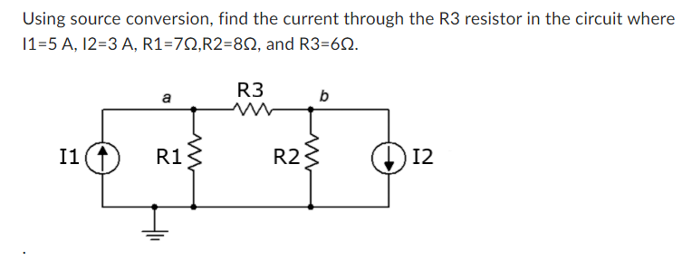 Solved Using source conversion, find the current through the | Chegg.com