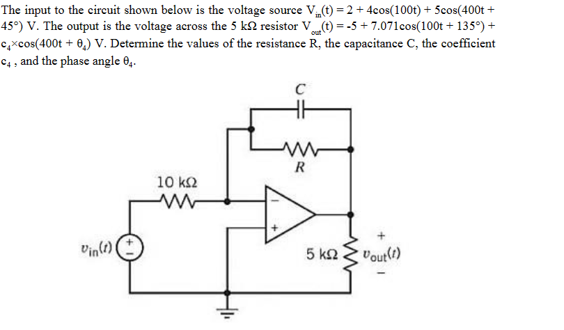 Solved The input to the circuit shown below is the voltage | Chegg.com