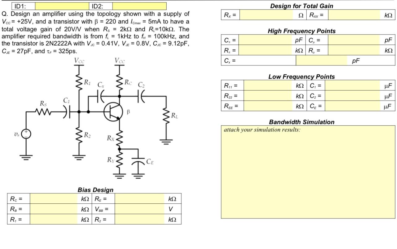 Solved Can i get help with the following Design total gain | Chegg.com