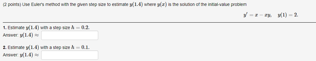 Solved y′=sin(πt),y(3)=0 Use Euler's Method with five steps | Chegg.com