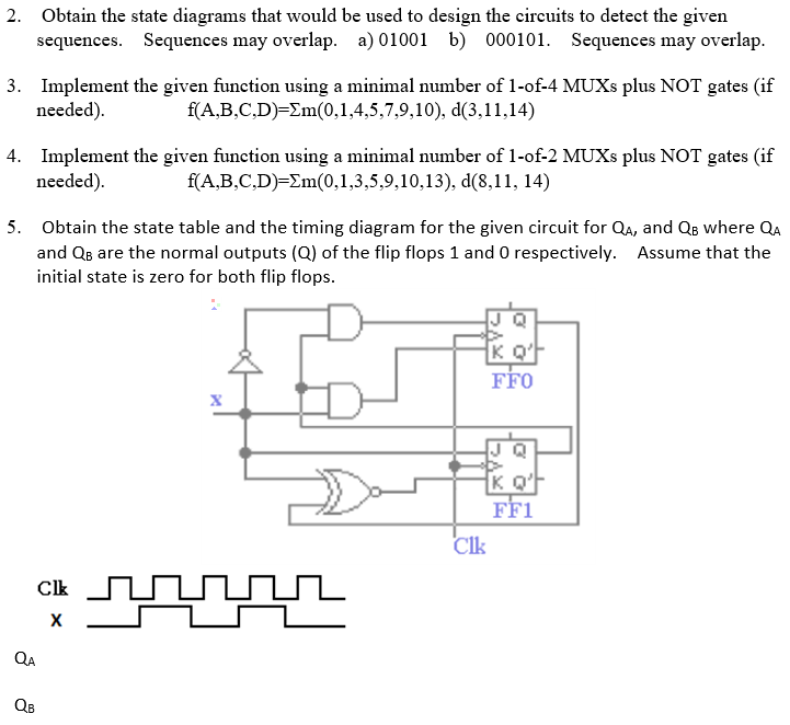 Solved 2. Obtain the state diagrams that would be used to | Chegg.com