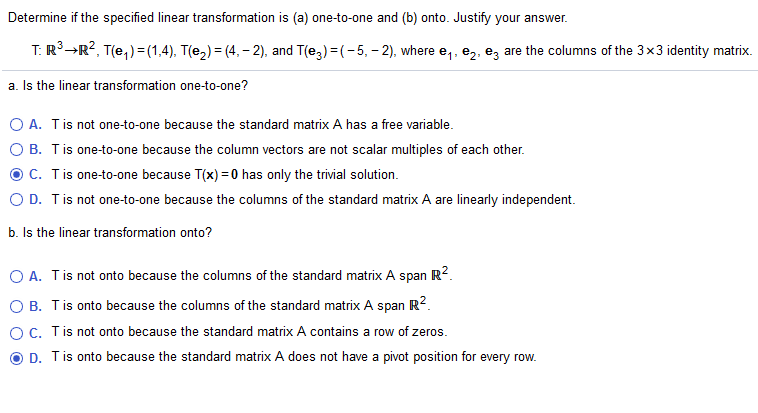 Solved Determine if the specified linear transformation is | Chegg.com