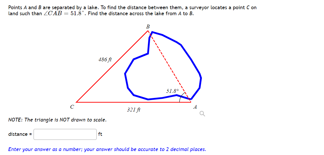 Solved Points A and B are separated by a lake. To find the | Chegg.com