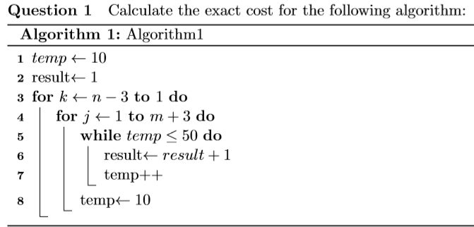 Solved Question 1 Calculate the exact cost for the following | Chegg.com