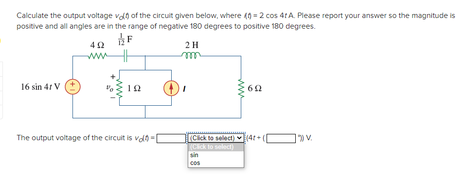 Solved Calculate the output voltage vot of the circuit given | Chegg.com