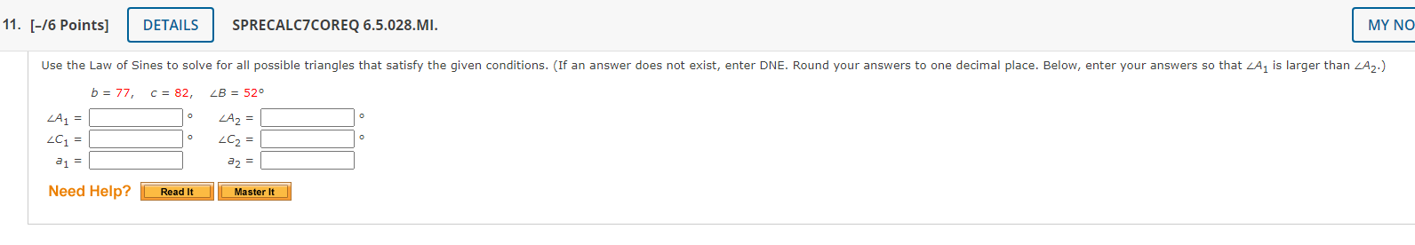Solved 11. [-16 Points] DETAILS SPRECALC7COREQ 6.5.028.MI. | Chegg.com