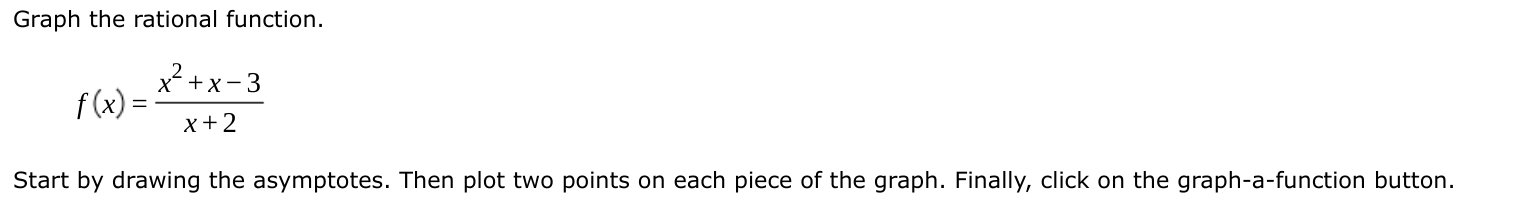 Solved Graph the rational function. f(x)=x+2x2+x−3 Start by | Chegg.com