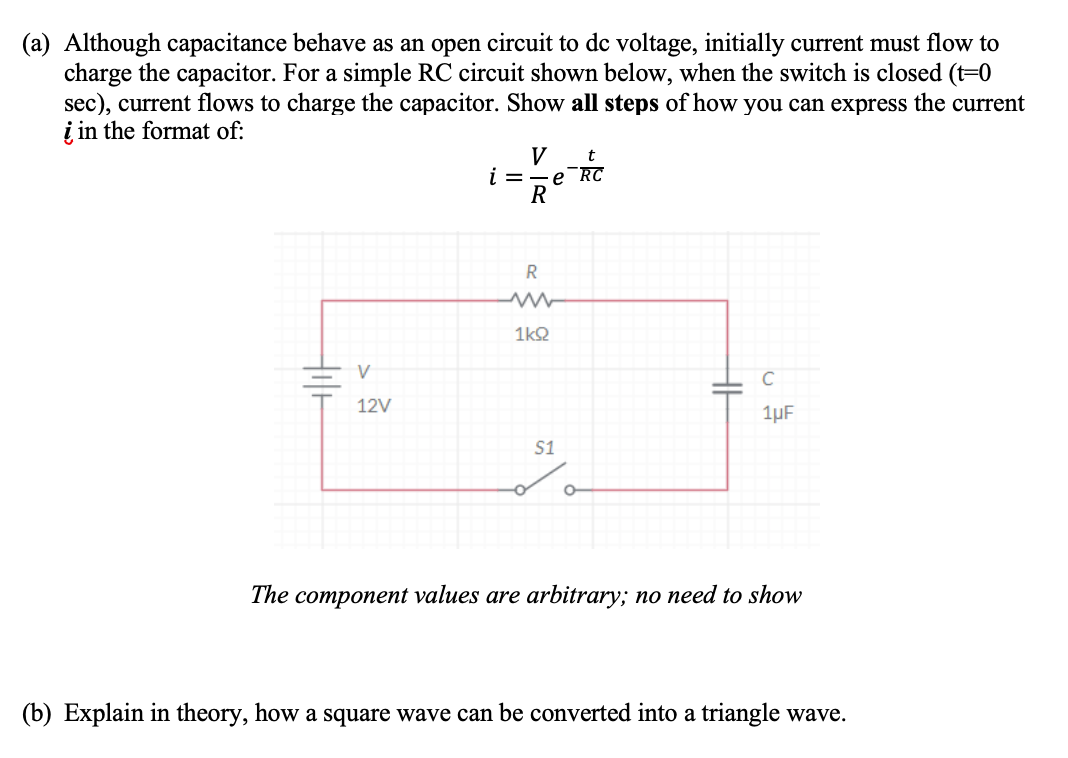 Solved (a) Although capacitance behave as an open circuit to | Chegg.com