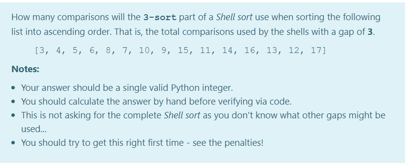 Solved can you please show the working of how the shell sort | Chegg.com