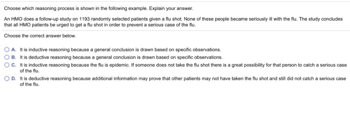 Solved Choose which reasoning process is shown in the | Chegg.com