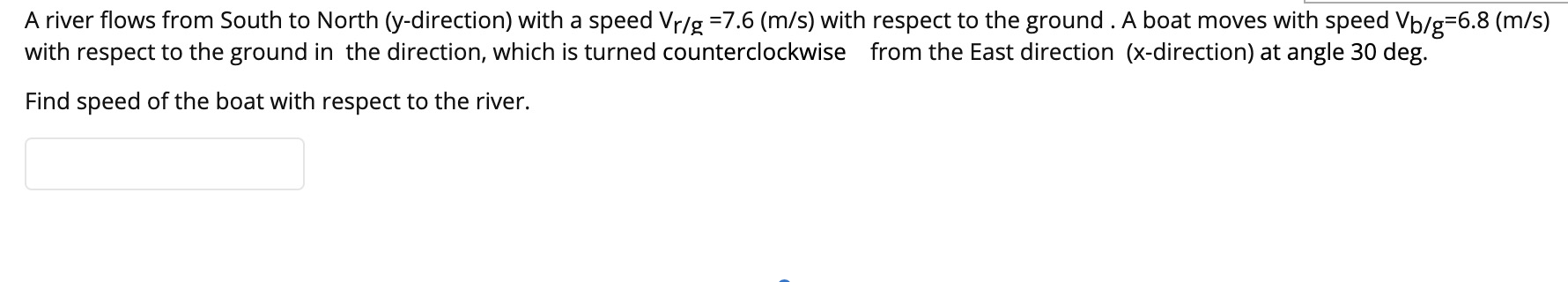 Solved A river flows from South to North (y-direction) with | Chegg.com