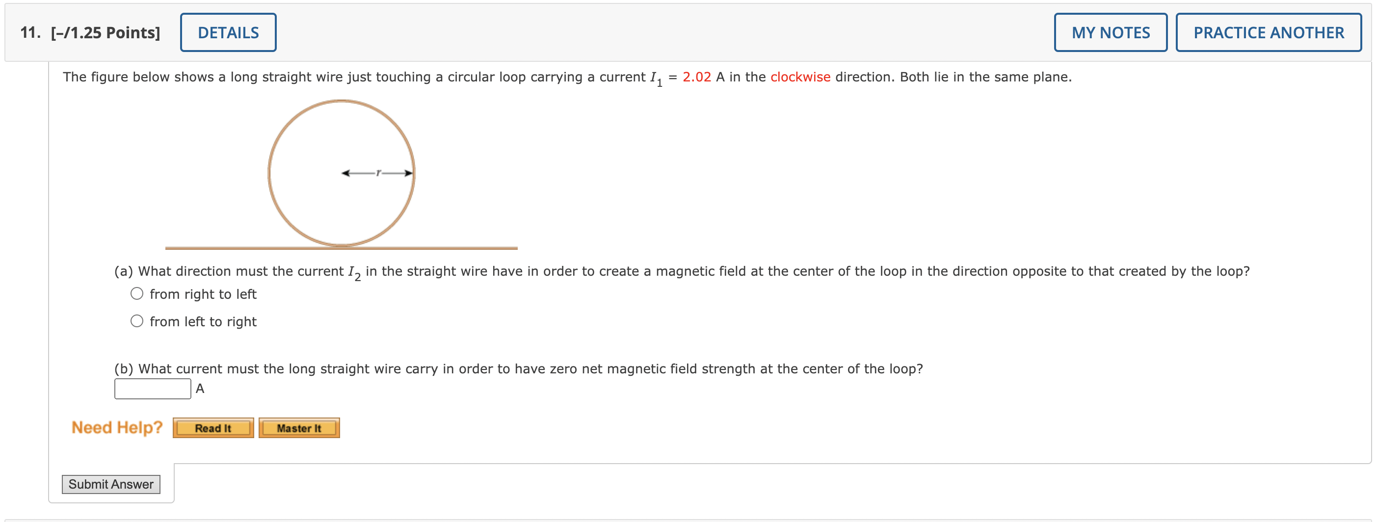 Solved The figure below shows a long straight wire just | Chegg.com