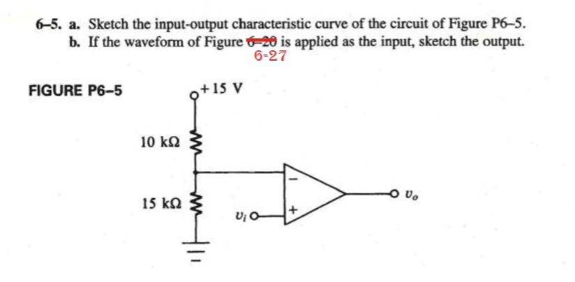 Solved 6 5 A Sketch The Input Output Characteristic Curve 4954
