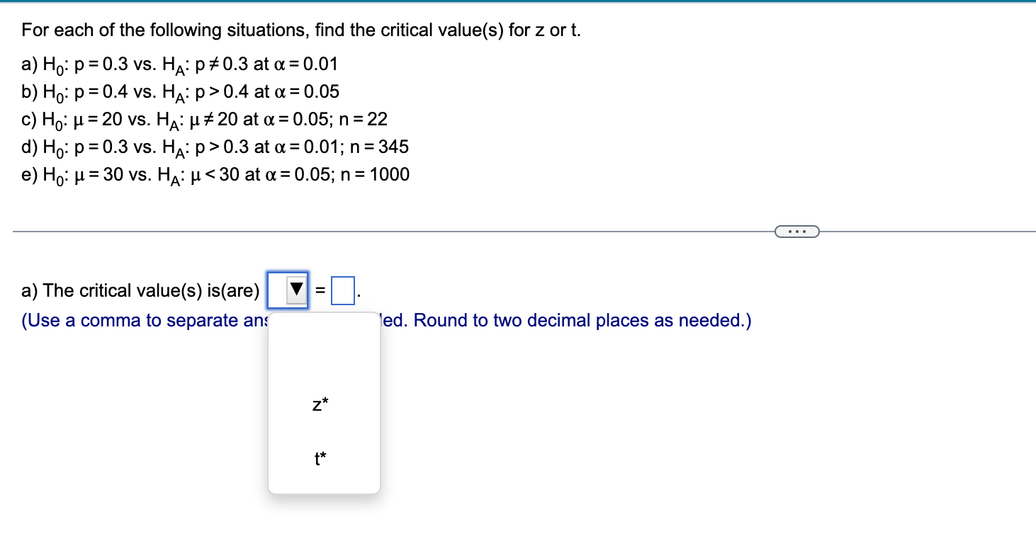Solved For each of the following situations, find the | Chegg.com
