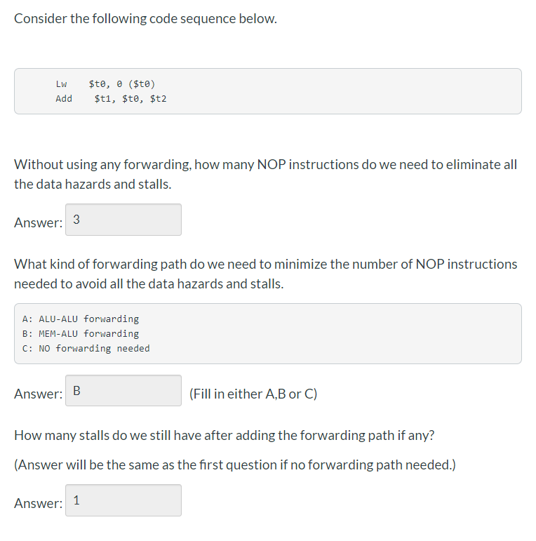 Solved Consider the following code sequence below. LW Add | Chegg.com