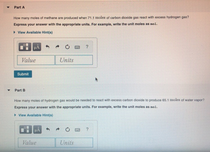 Solved Part A How many moles of methane are produced when | Chegg.com